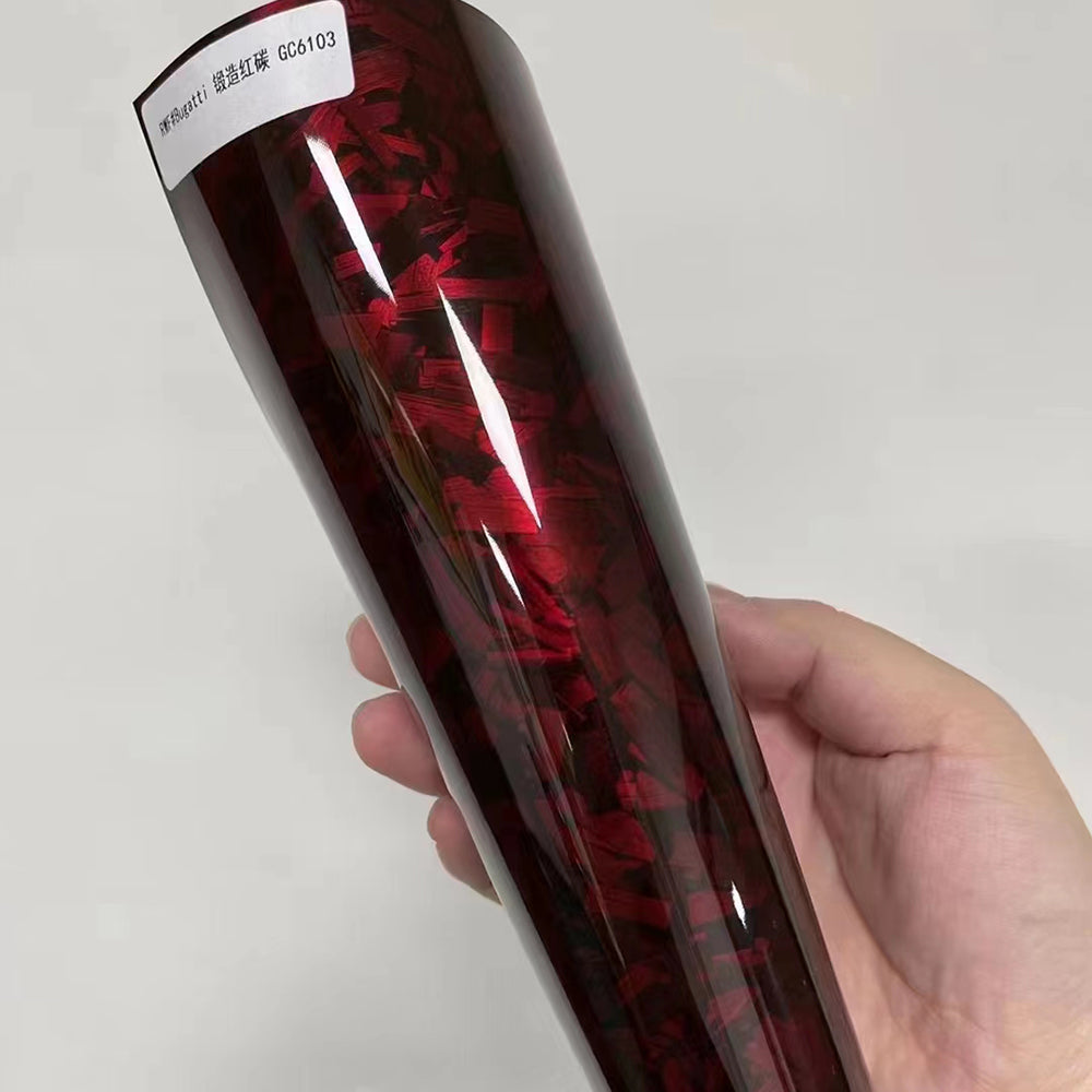 Forged Carbon Red Texture Vinyl Wrap (PET liner) – wrapteck
