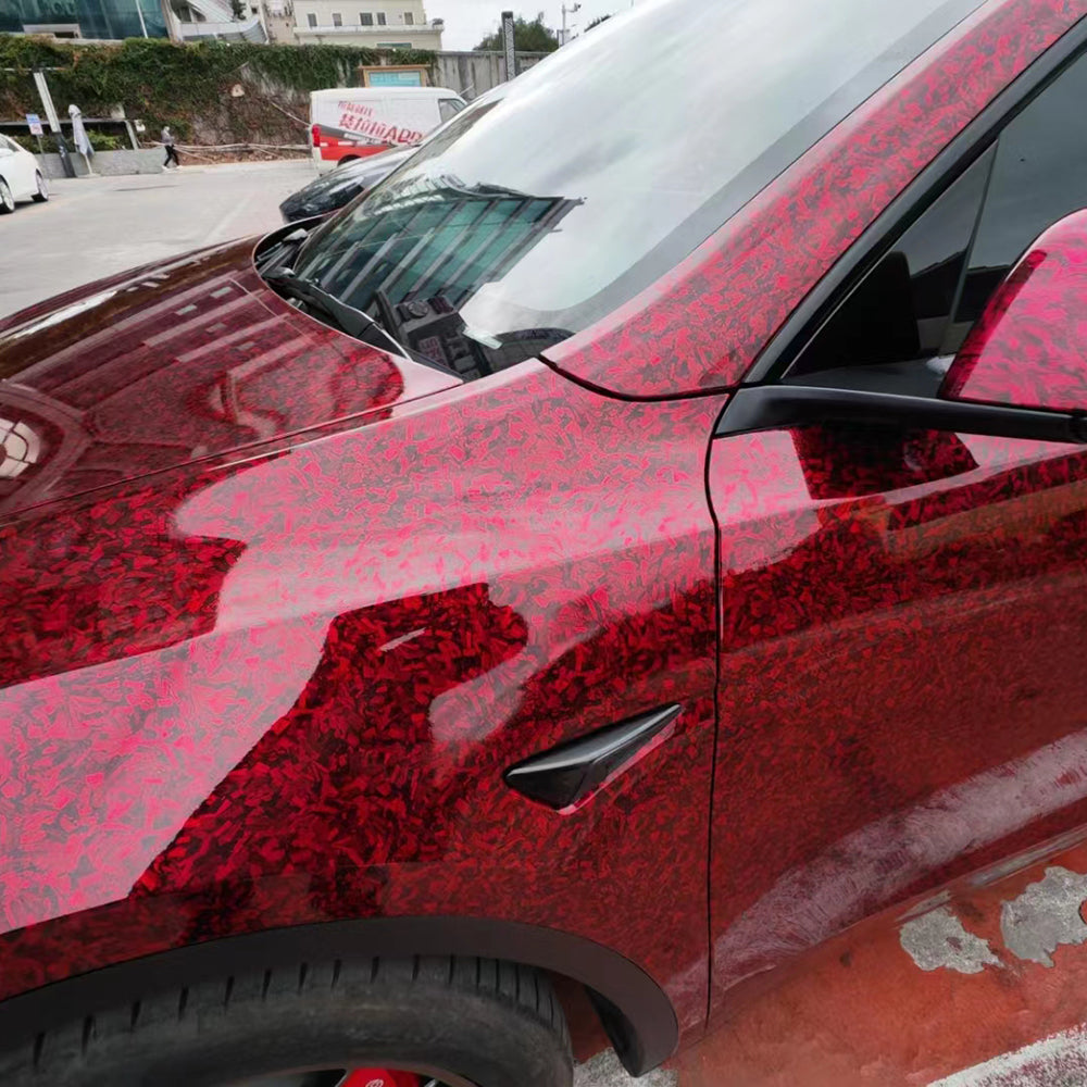 Forged Carbon Red Texture Vinyl Wrap (PET liner) – wrapteck