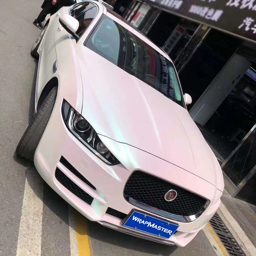 Matte White Pink Chameleon Car wrap – wrapteck