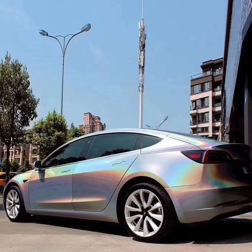 Gloss Iridescent Silver Car Wrap Colors – wrapteck