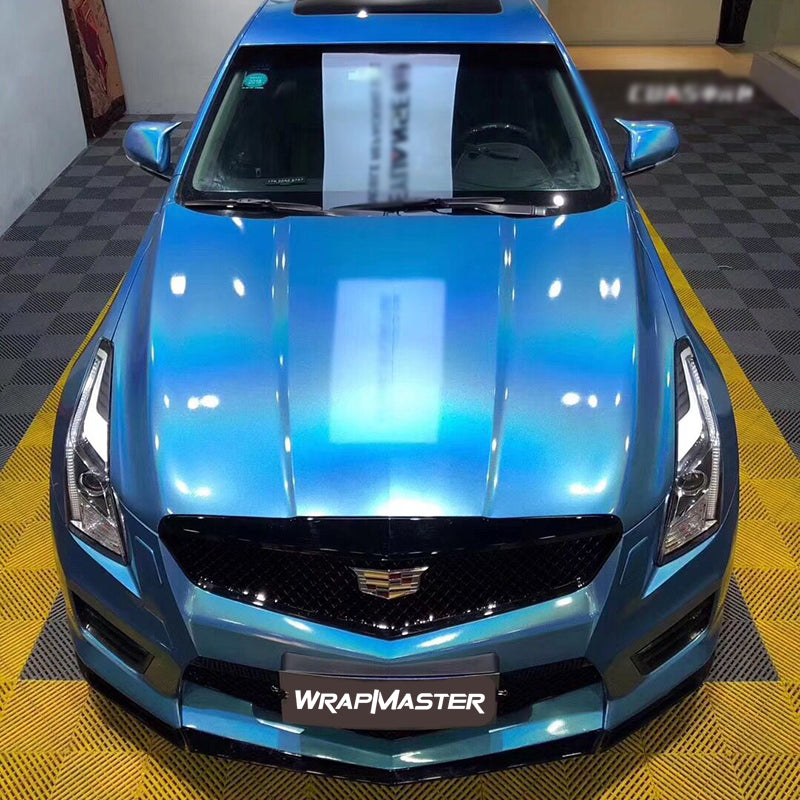 Gloss Iridescent Blue Car Wrap – wrapteck