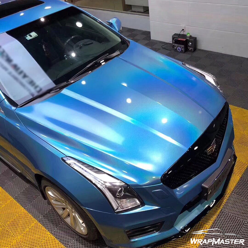 Gloss Iridescent Blue Car Wrap – wrapteck