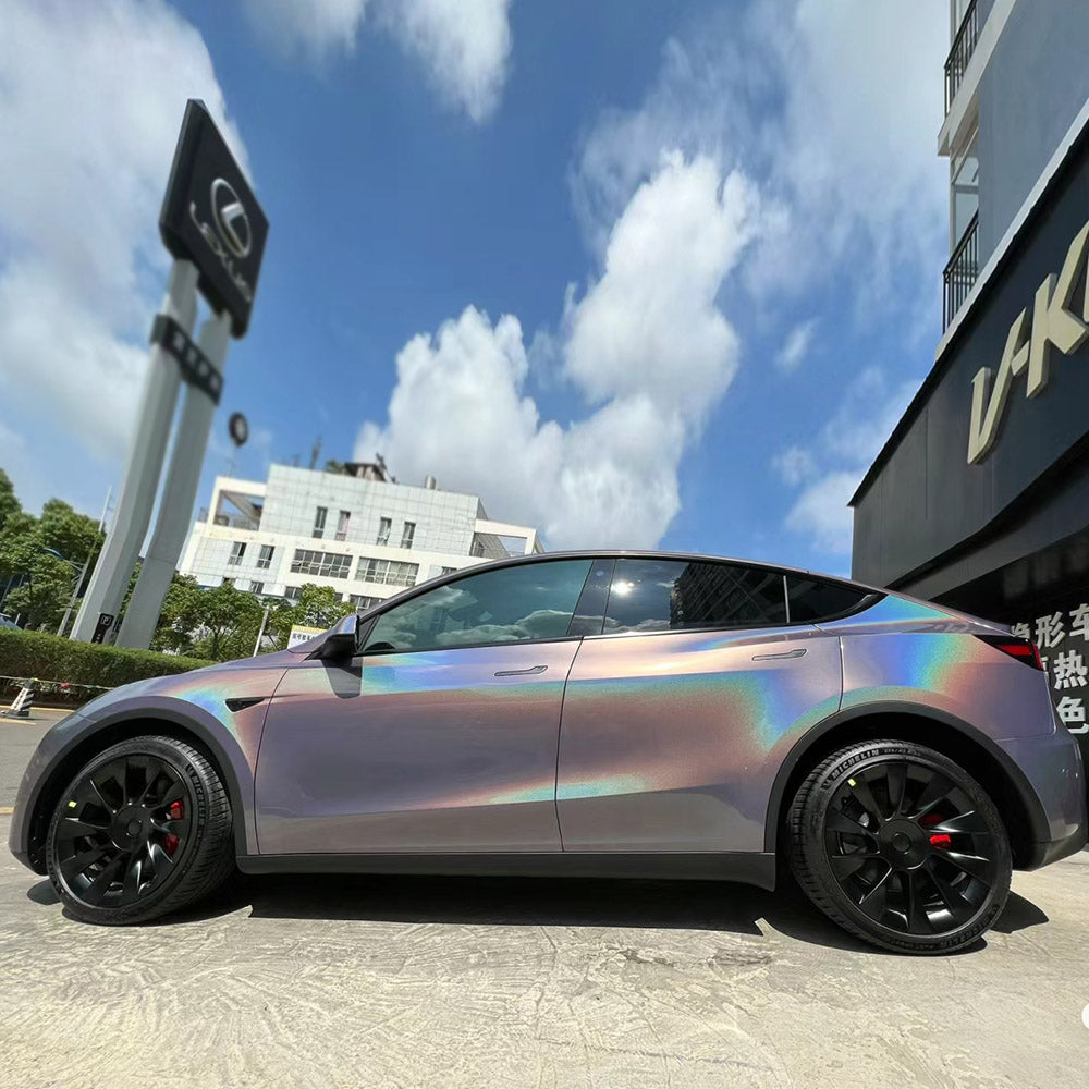 Gloss Iridescent Laser Brown Grey Car Wrap – wrapteck
