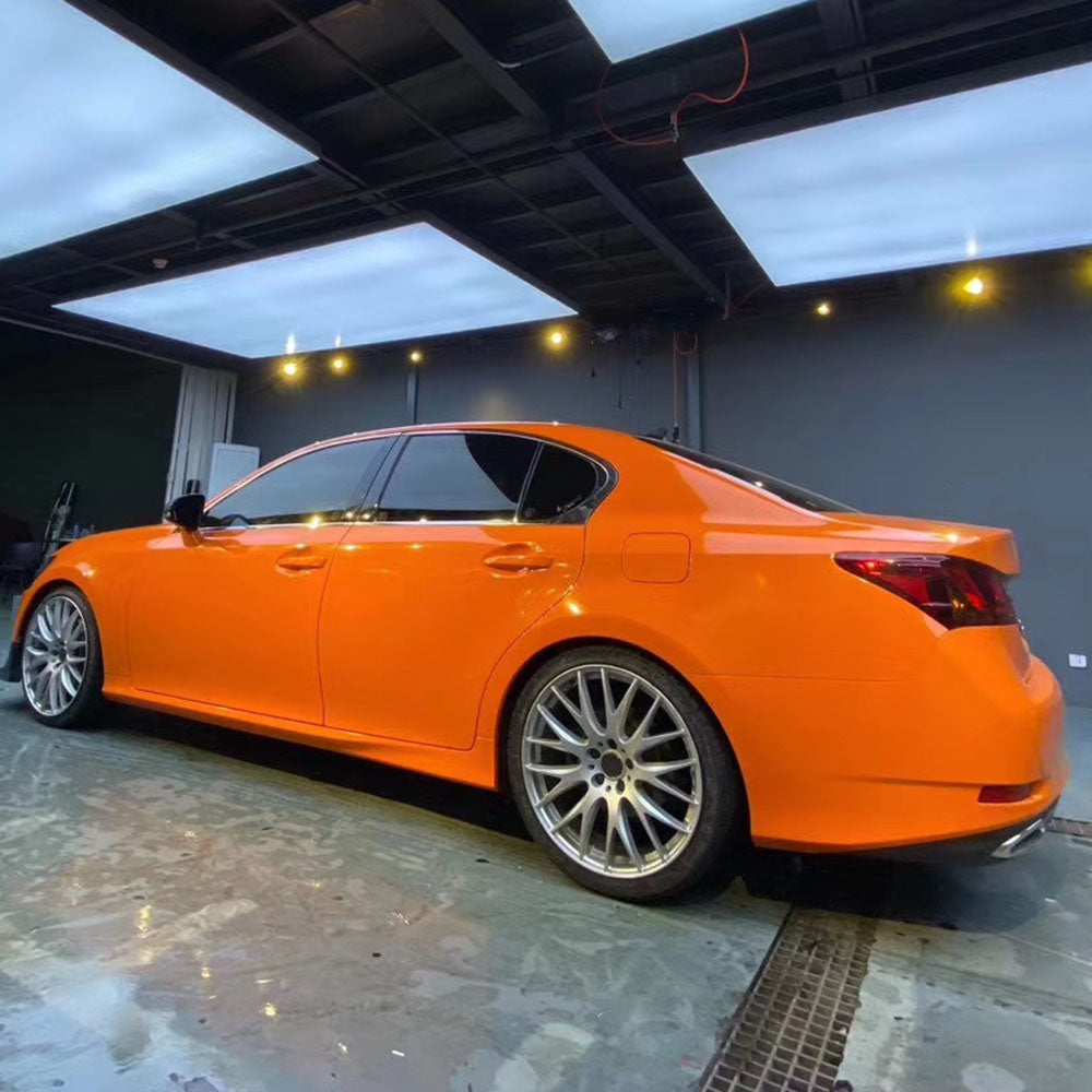 Super Gloss Flame Orange Vinyl Wrap Car (PET Liner) – wrapteck