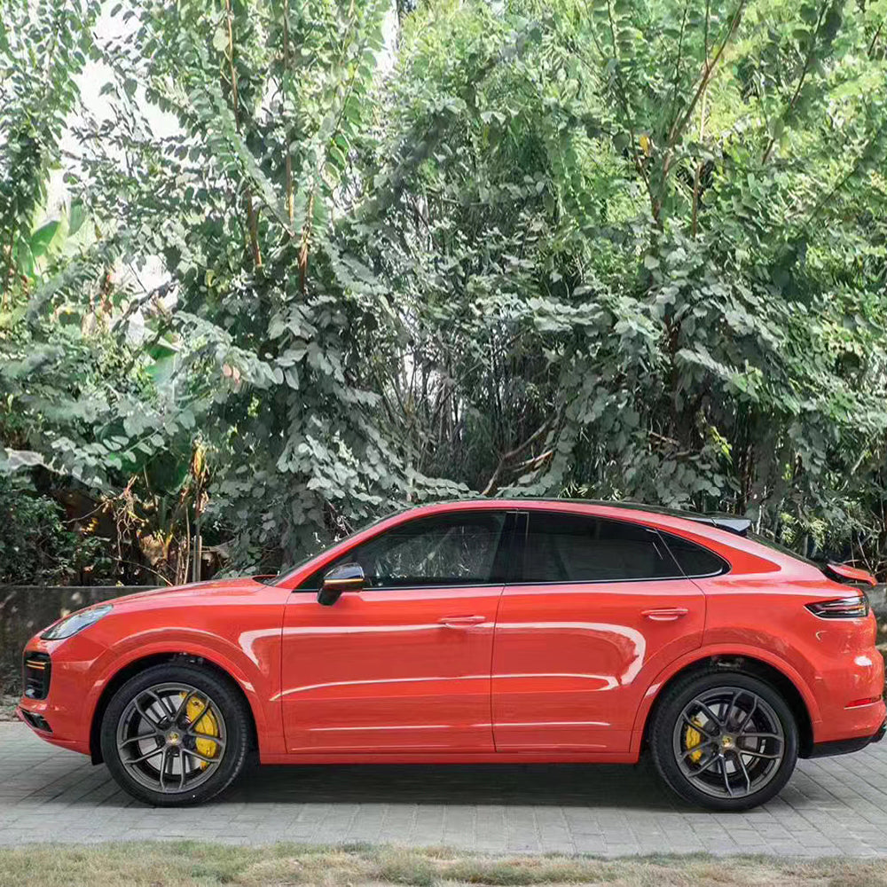 Super Gloss Porsche Orange Vinyl Wrap Car (PET Liner) – wrapteck