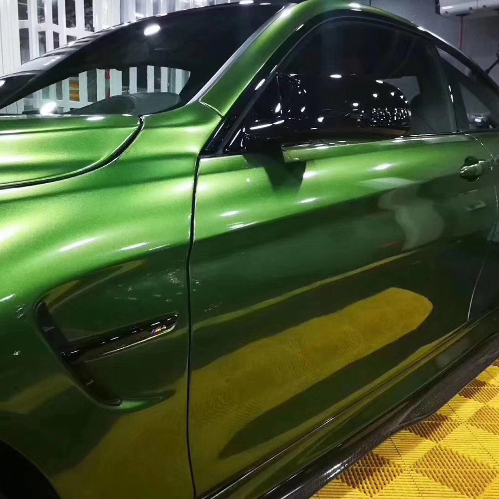 Gloss Metallic Mamba Green Car Vinyl Wrap (PET Liner) – wrapteck