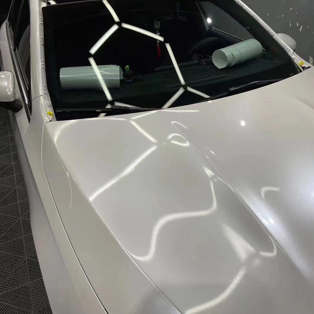 Gloss Metallic White Wrap (PET Liner) – wrapteck