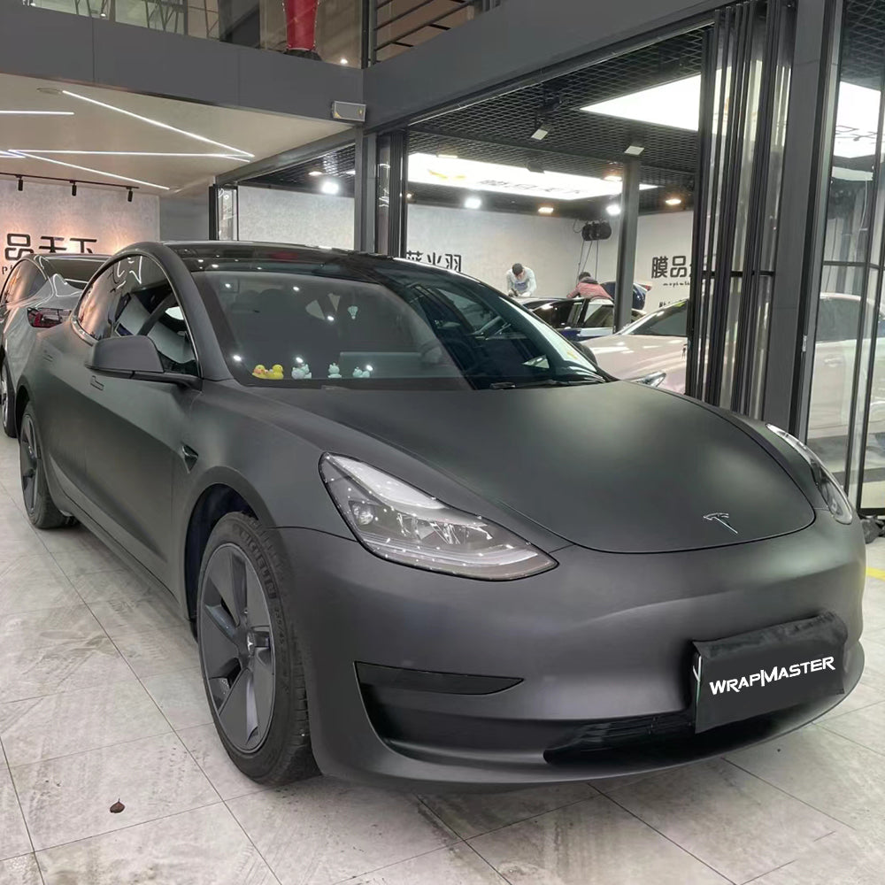 Matte Metallic Black Vinyl Wrap (PET Liner) – wrapteck