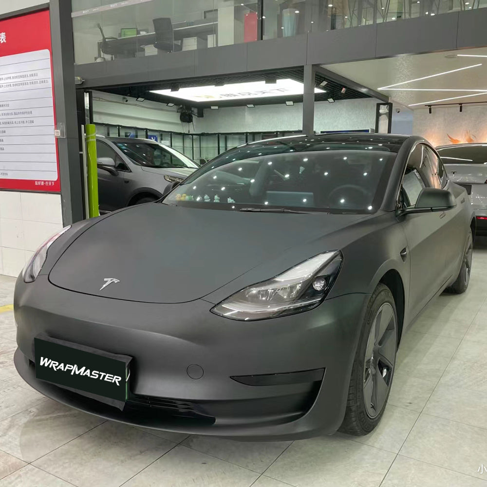 Matte Metallic Black Vinyl Wrap (PET Liner) – wrapteck