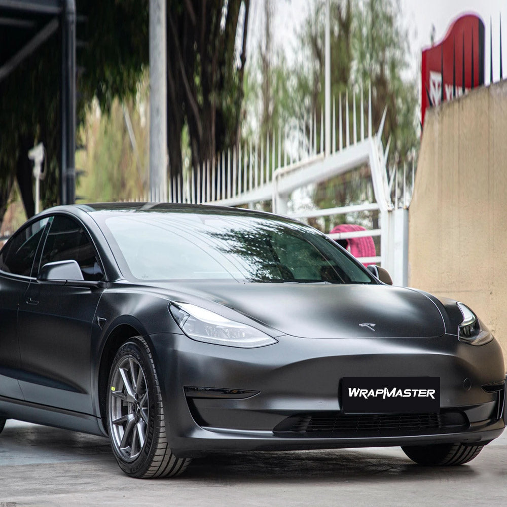 Satin Metallic Black Vinyl Wrap – wrapteck