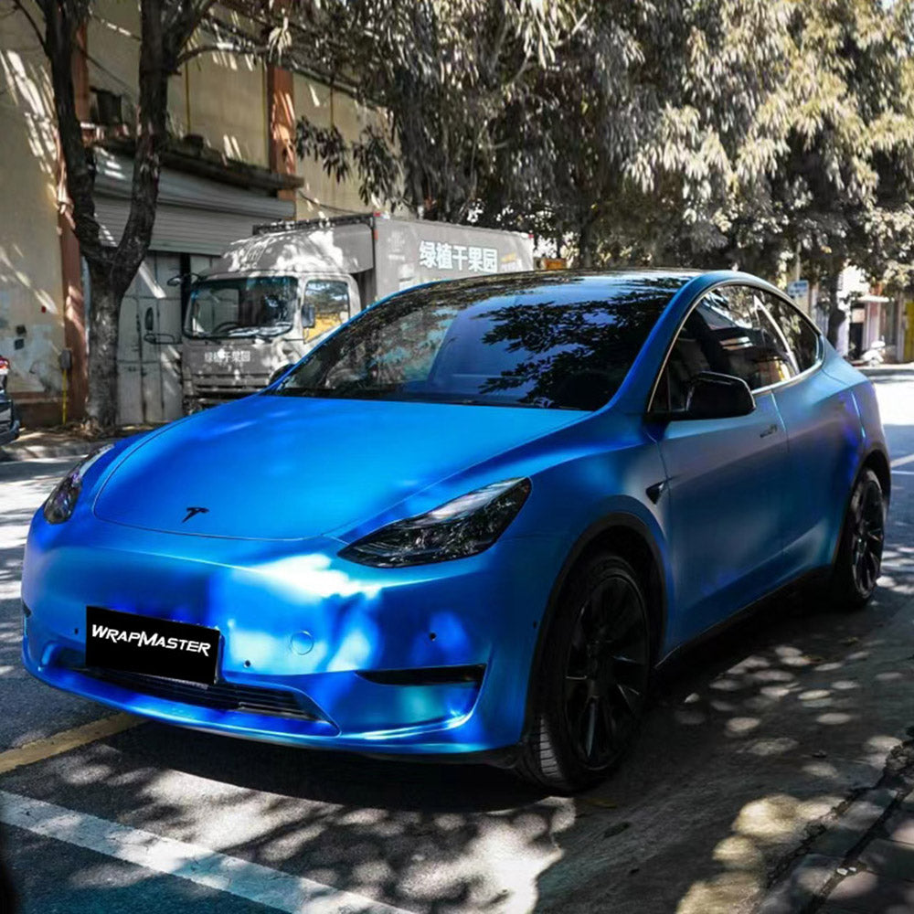Matte Chrome Blue Vinyl Wrap – wrapteck