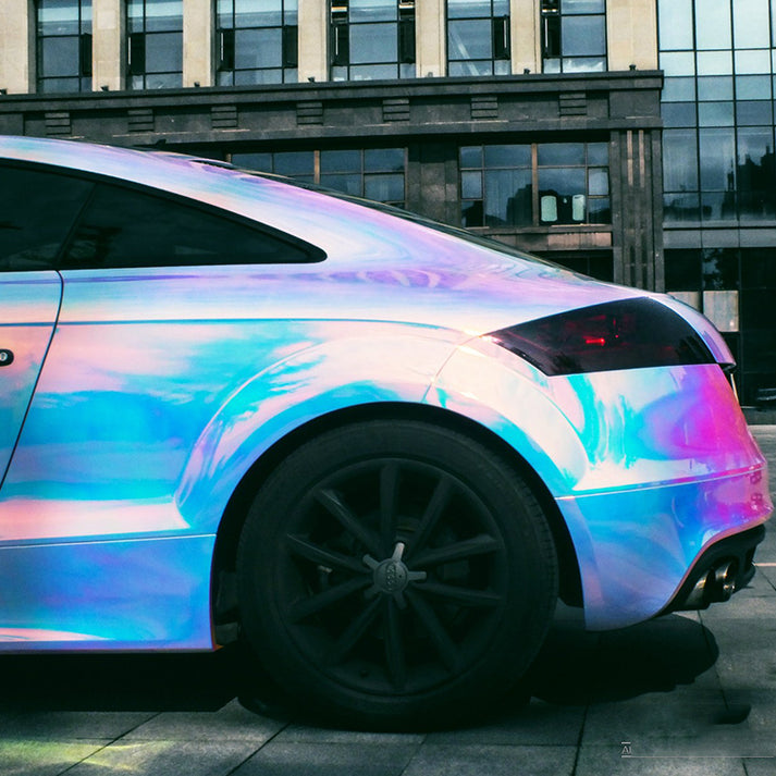Rainbow Chrome White Vinyl Wrap – wrapteck